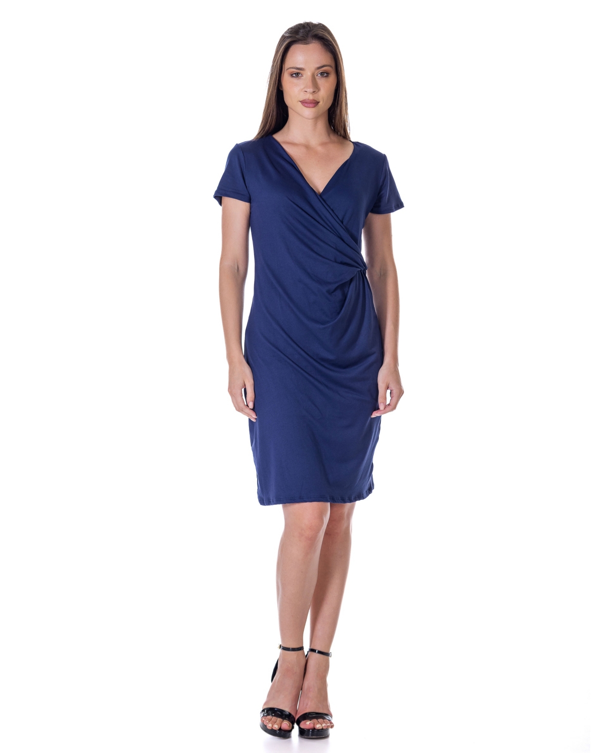 Click here for 24seven Comfort Apparel Petite Short Sleeve Knee L... prices