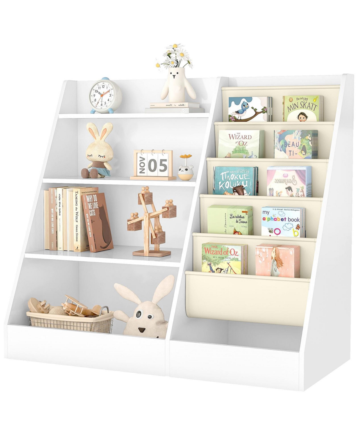 Click here for 4-Tier Kids Bookshelf and Toy Storage Organizer wi... prices