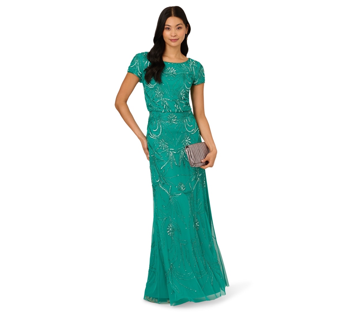 Click here for Adrianna Papell Womens Floral Sequin Gown - Exotic... prices