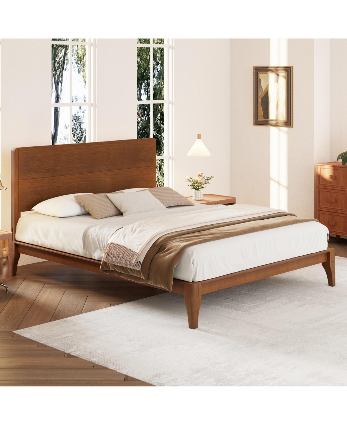 Click here for Mid-Century Modern King Size 12 Inch Bamboo Wood P... prices