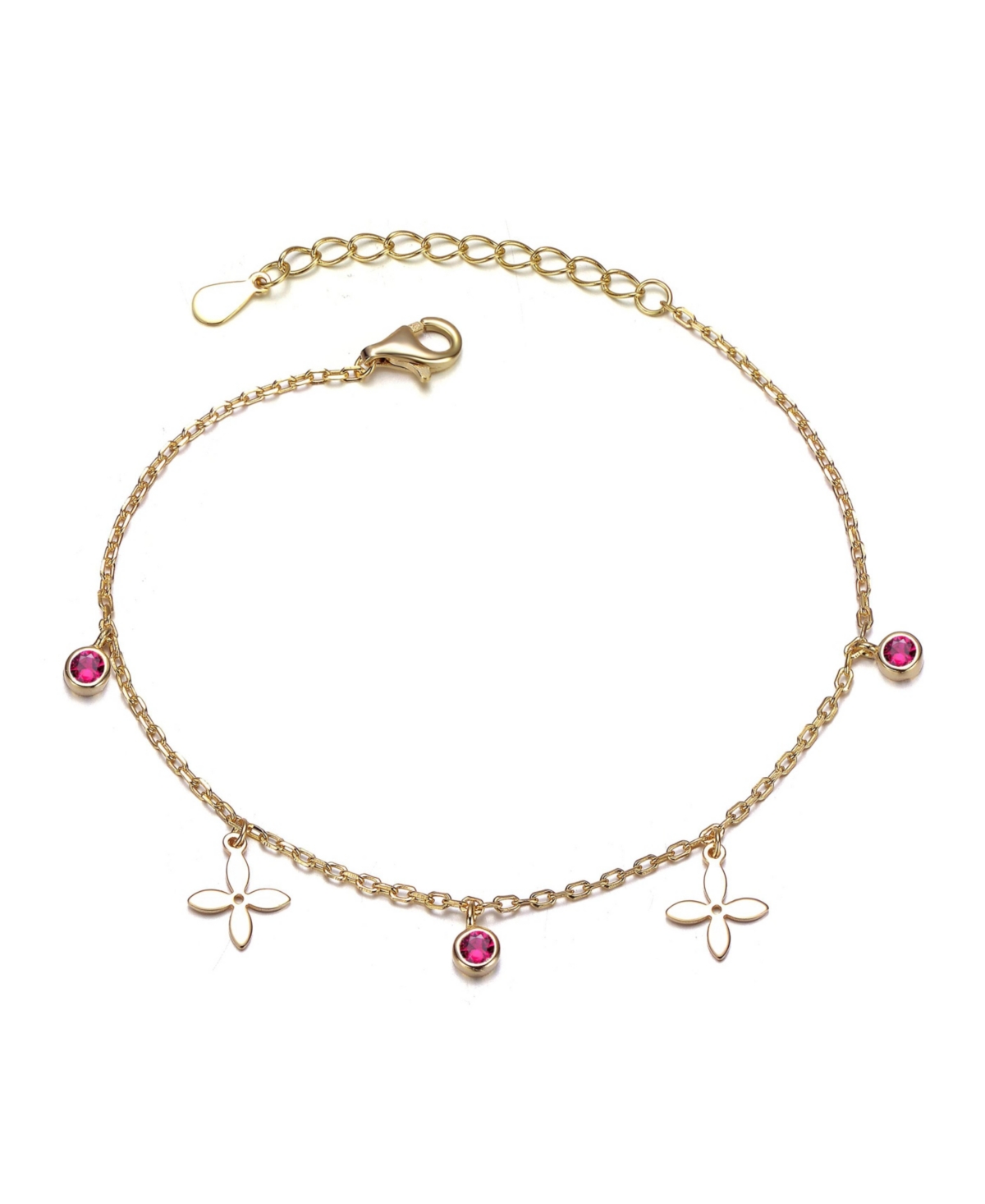 Click here for 14K Gold Plated with Red Cubic Zirconia and Floral... prices
