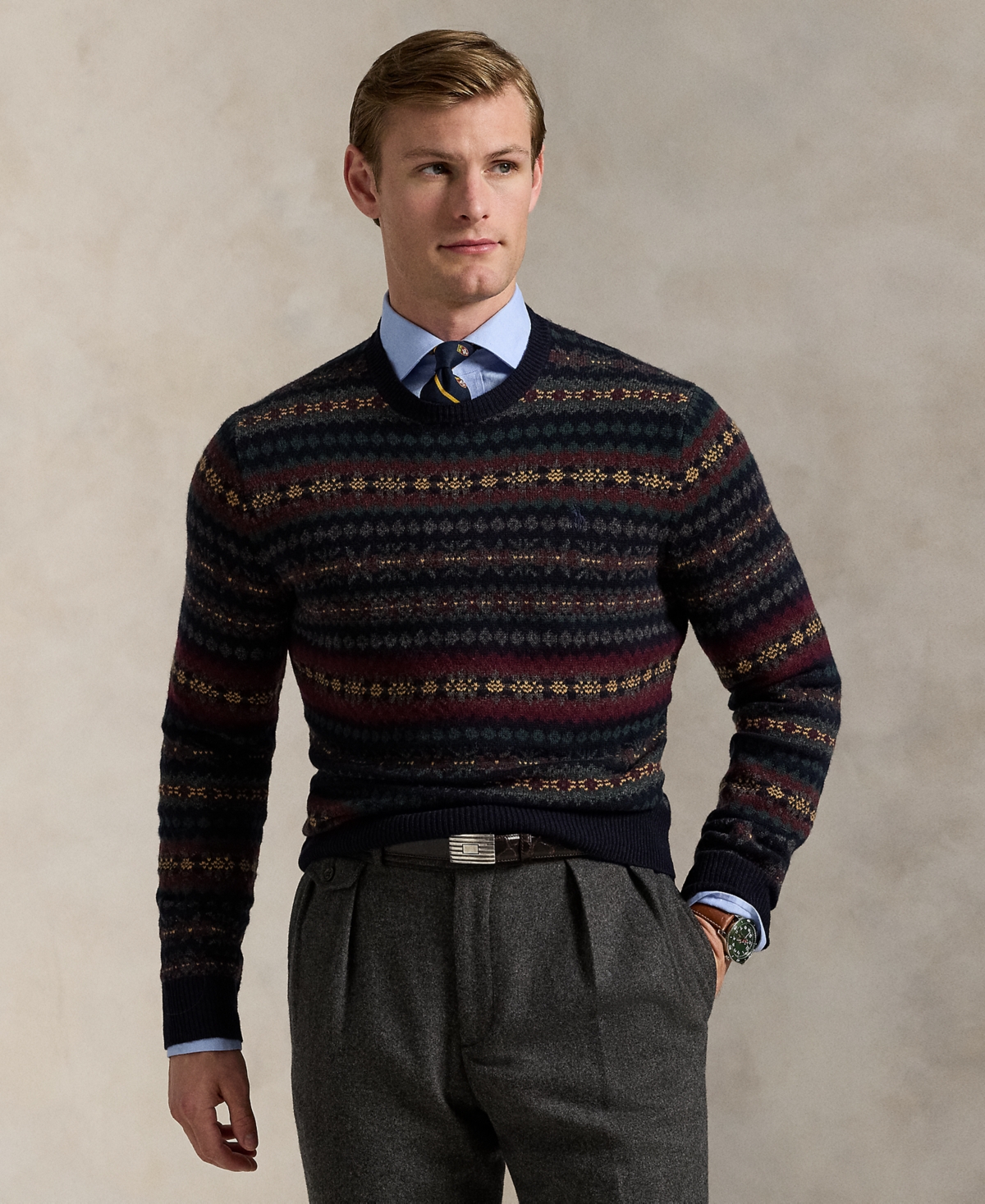 Click here for Polo Ralph Lauren Mens Fair Isle Wool Sweater - Na... prices