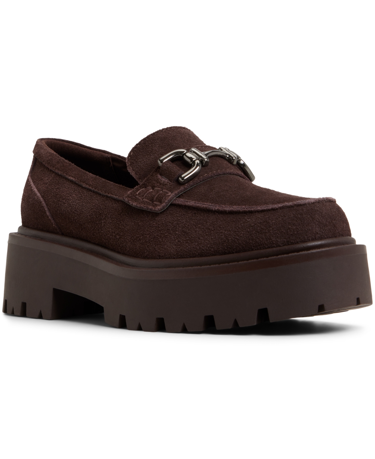 Click here for Aldo Womens Oneameth Chain Lug Sole Loafers - Dark... prices
