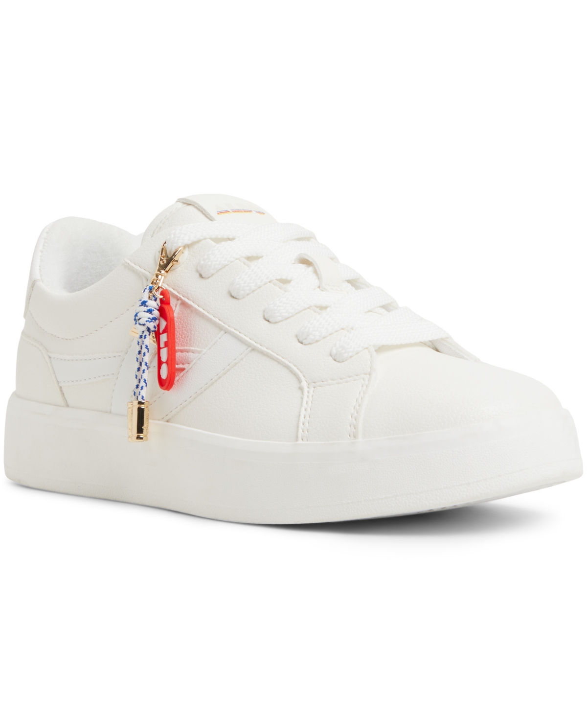 Click here for Aldo Womens Lace-Up Charm Athletic Sneakers - Whit... prices