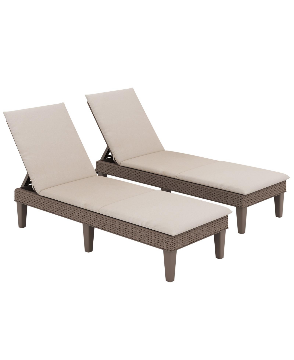 Click here for Gymax 2PCS Patio Lounge Chair Recliner Chair w/ 3-... prices