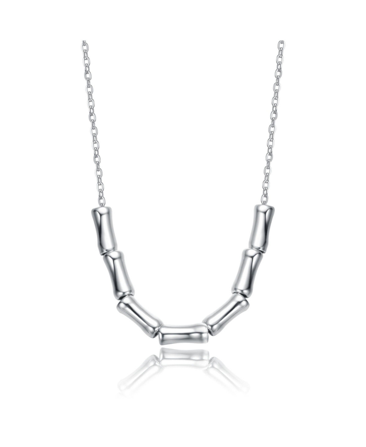 Click here for White Gold Plated with Bamboo-Inspired Beads Neckl... prices