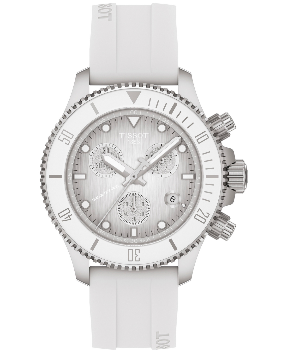 Click here for Tissot Mens Swiss Chronograph Seastar 1000 White R... prices