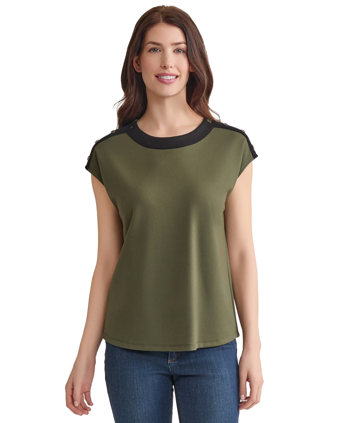 Click here for Jones New York Womens Embellished Drop Shoulder To... prices