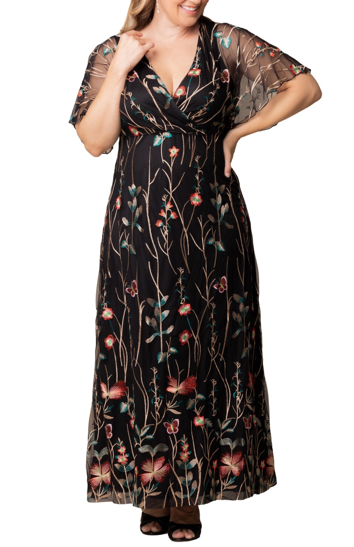 Click here for Kiyonna Womens Plus Size Embroidered Elegance Even... prices