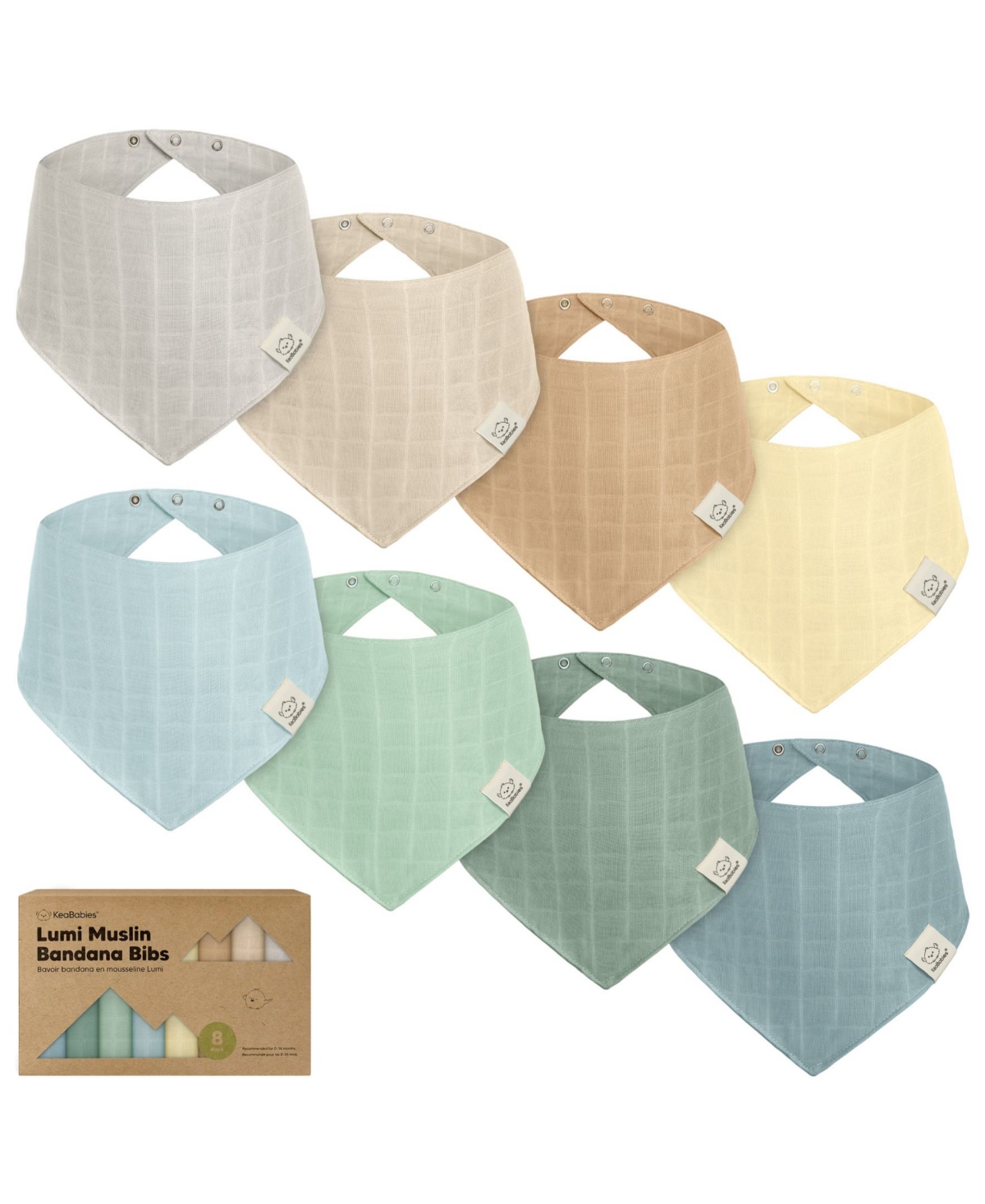 Click here for KeaBabies 8pk Lumi Muslin Baby Bibs  Bandana Bibs... prices