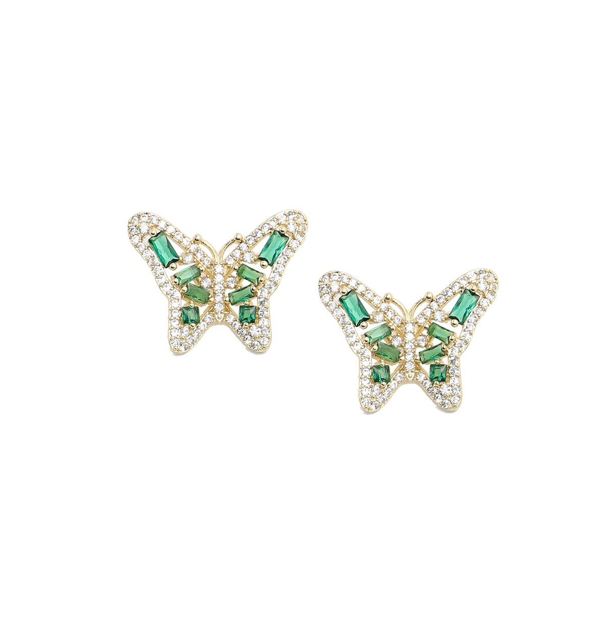 Click here for Sohi Womens Silver Crystal Butterfly Stud Earrings... prices