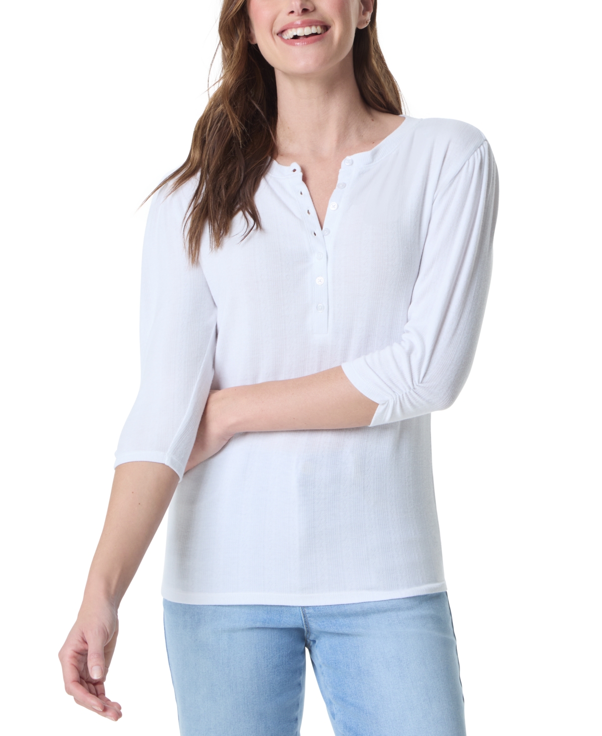 Click here for Gloria Vanderbilt Womens 3/4-Sleeve Henley Top - V... prices