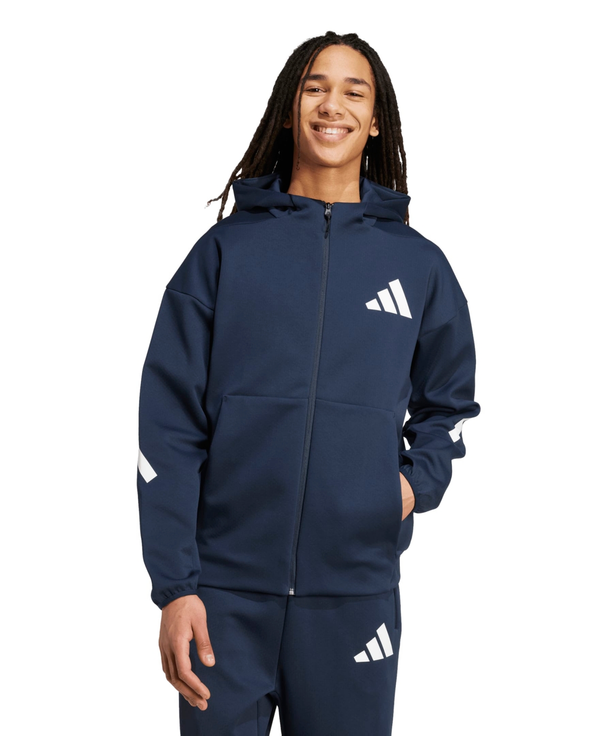 Click here for adidas Mens Full Zip Hooded Track Jacket - Aurora... prices