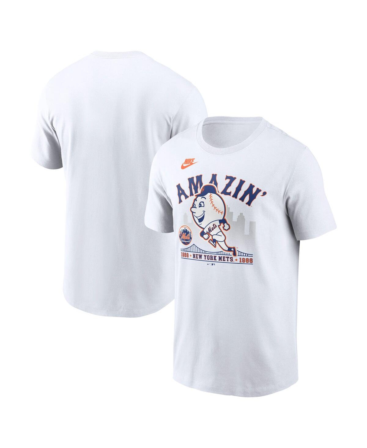 Nike Mens White New York Mets Local Hometown T-Shirt - White