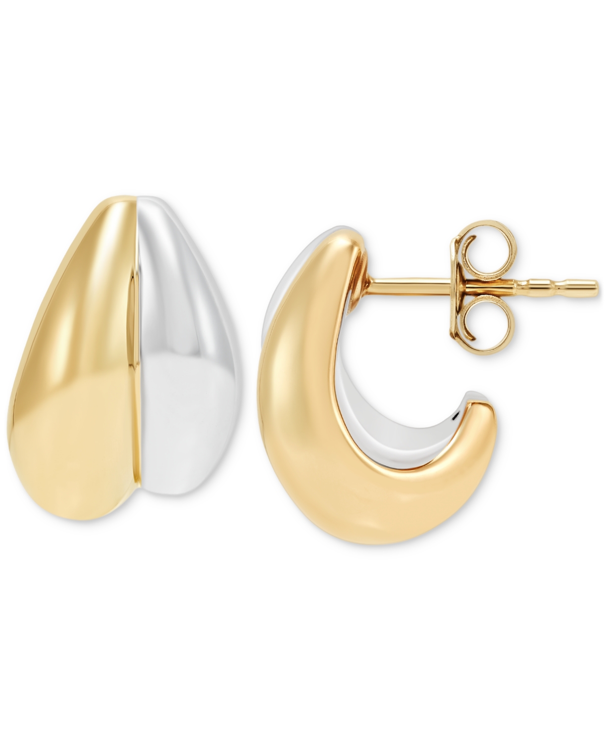 Click here for Polished Two-Tone Graduated Double Huggie Hoop Ear... prices