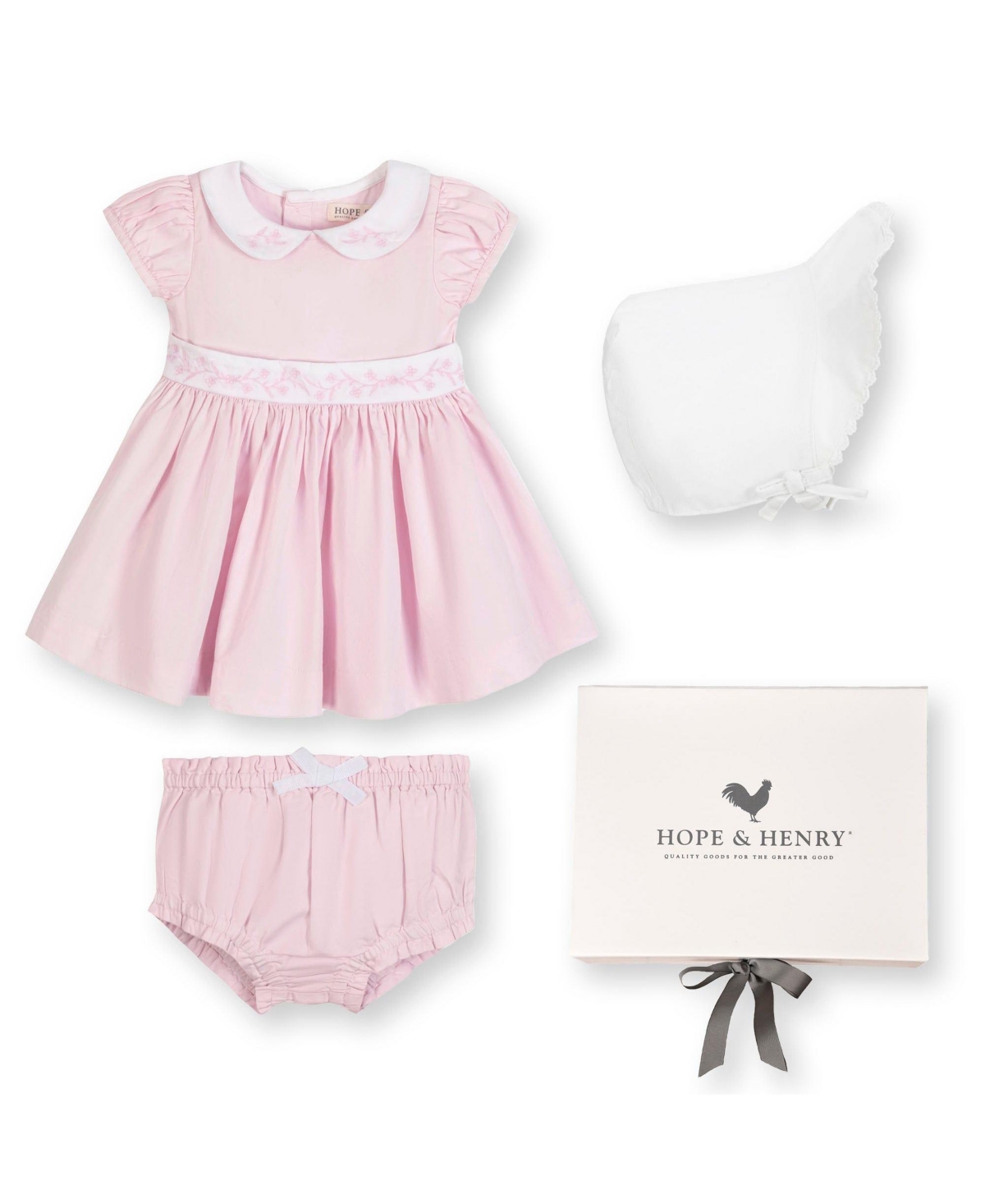 Click here for Hope & Henry Baby Short Sleeve Sateen Dress with P... prices