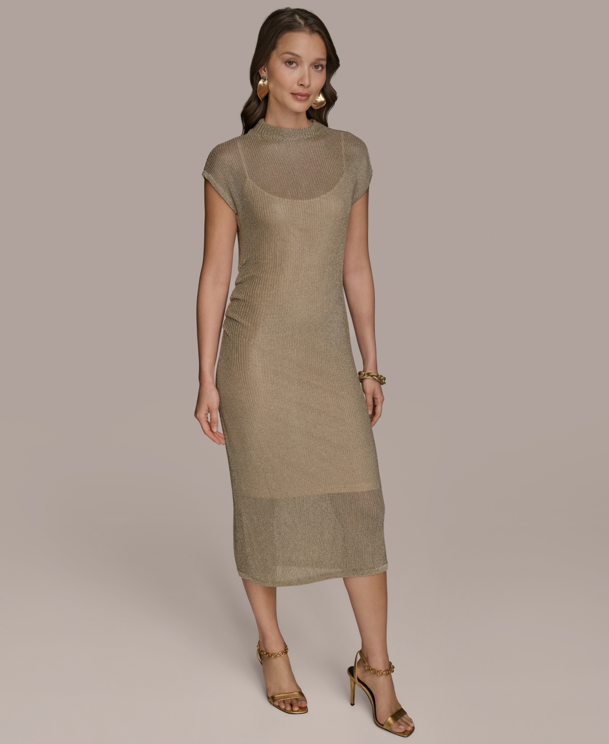 Click here for Donna Karan New York Womens Mock-Neck Midi Sweater... prices