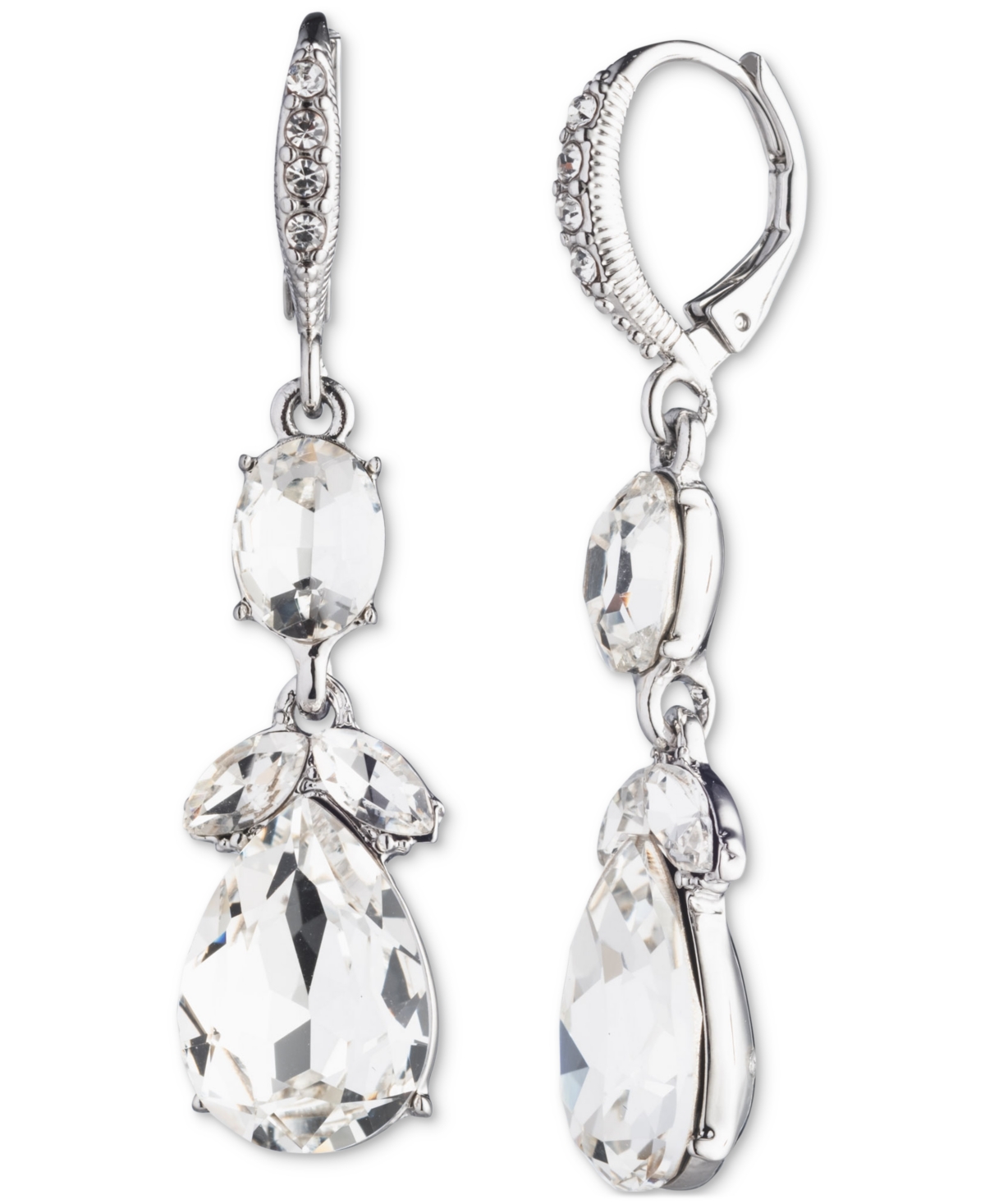 Click here for Givenchy Silver Tone Double Drop Crystal Earrings... prices