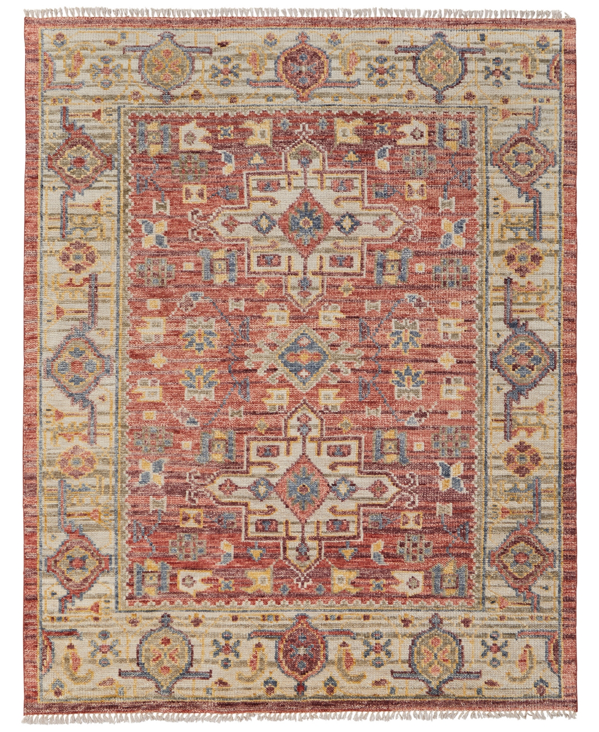 Click here for Feizy Fillmore 69CKF 4x6 Area Rug - Red  Ivory prices