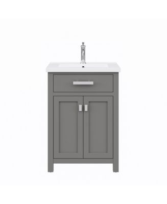 Myra 24 in. Bath Vanity in Cashmere Grey with Integrated Ceramics ...