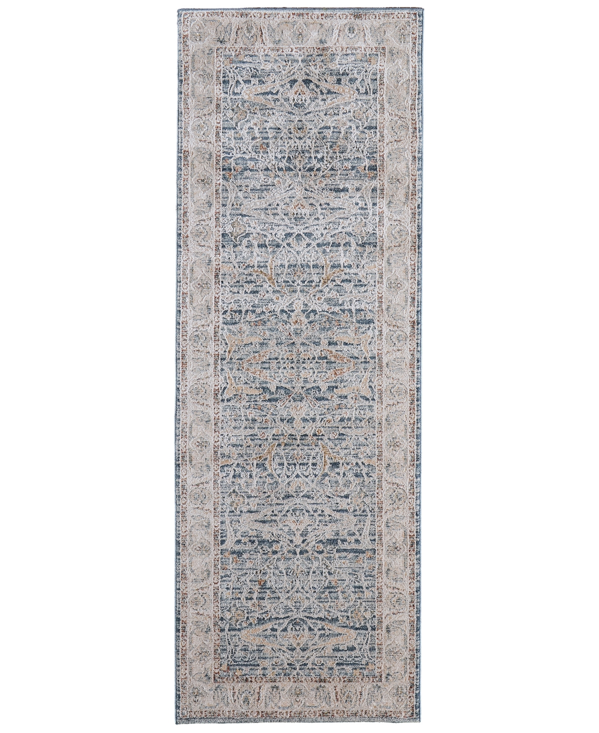 Feizy Pasha 39M4F 26x73 Runner Area Rug - Blue  Taupe