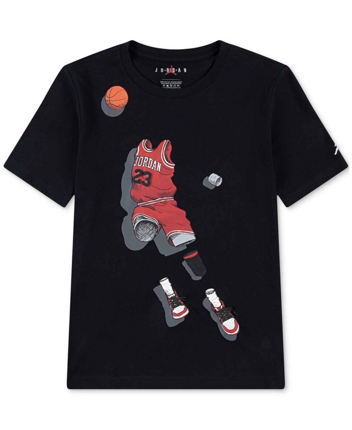 Click here for Jordan Big Boys Ghost Man Graphic T-Shirt - Black prices