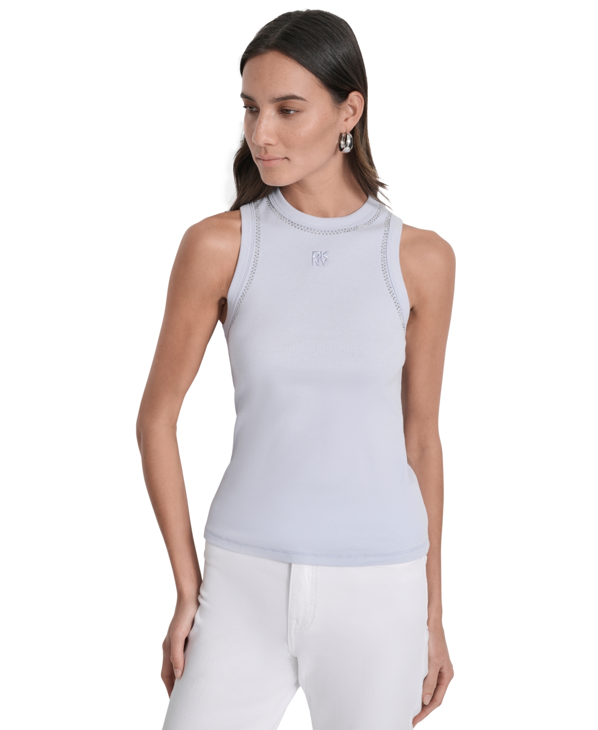 Click here for Dkny Jeans Womens Studded Crewneck Tank - Frst Blu... prices