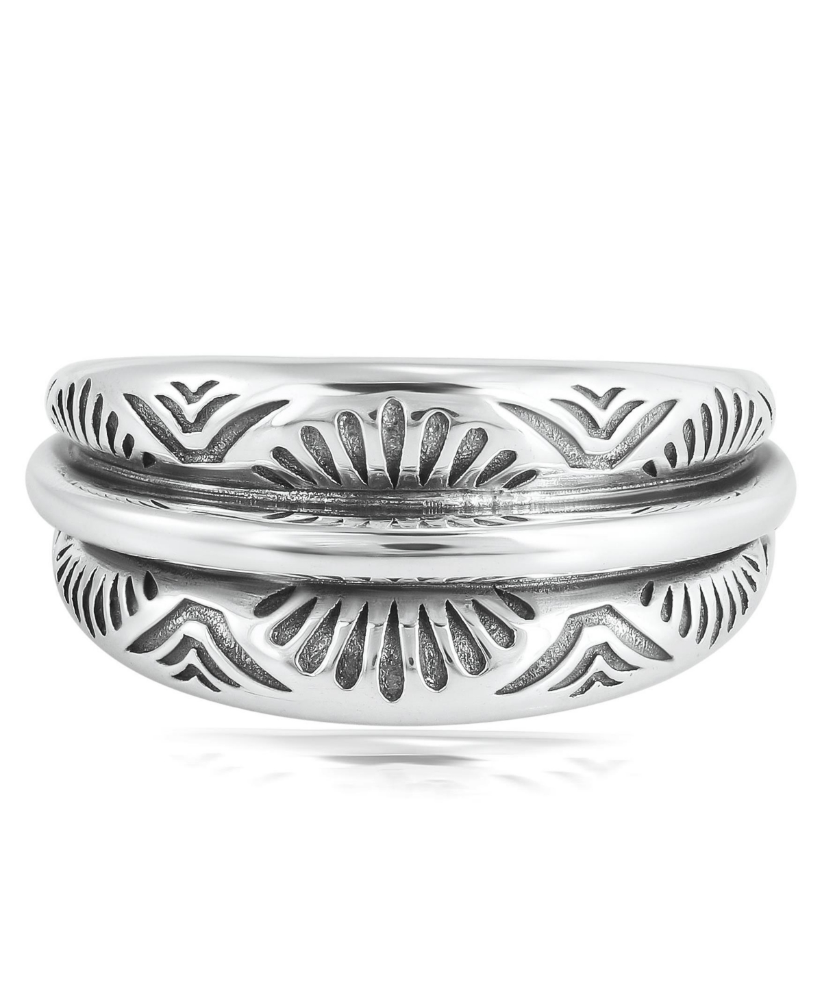 Click here for American West Jewelry Sterling Silver Etched Fan T... prices