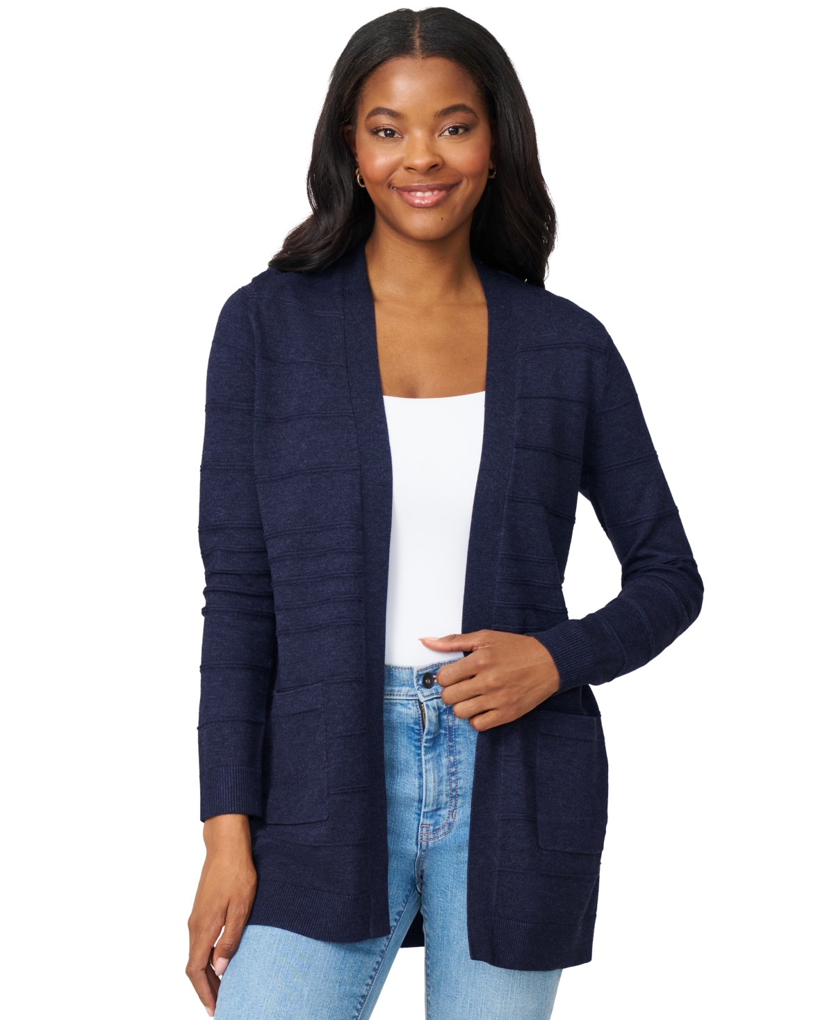Click here for Melissa Paige Womens Ribbed Open-Front Long Cardig... prices