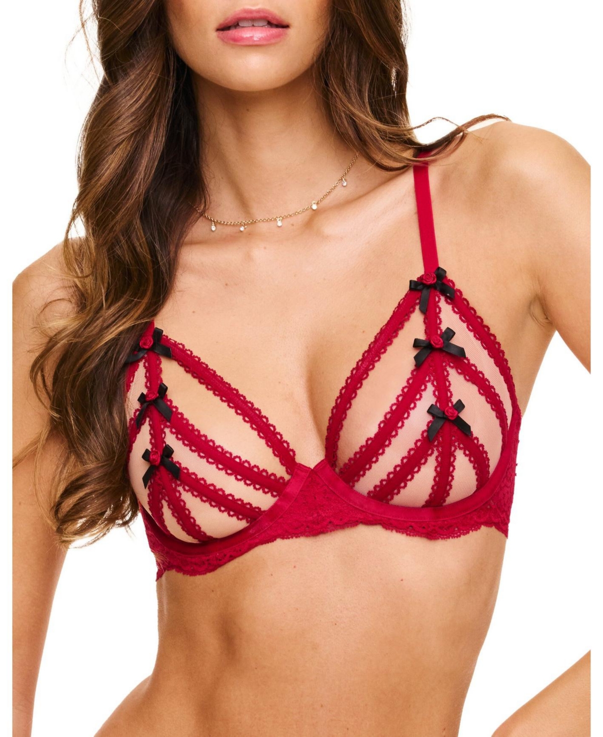 Click here for Adore Me Aziza Womens Unlined Plunge Bra - Dark re... prices