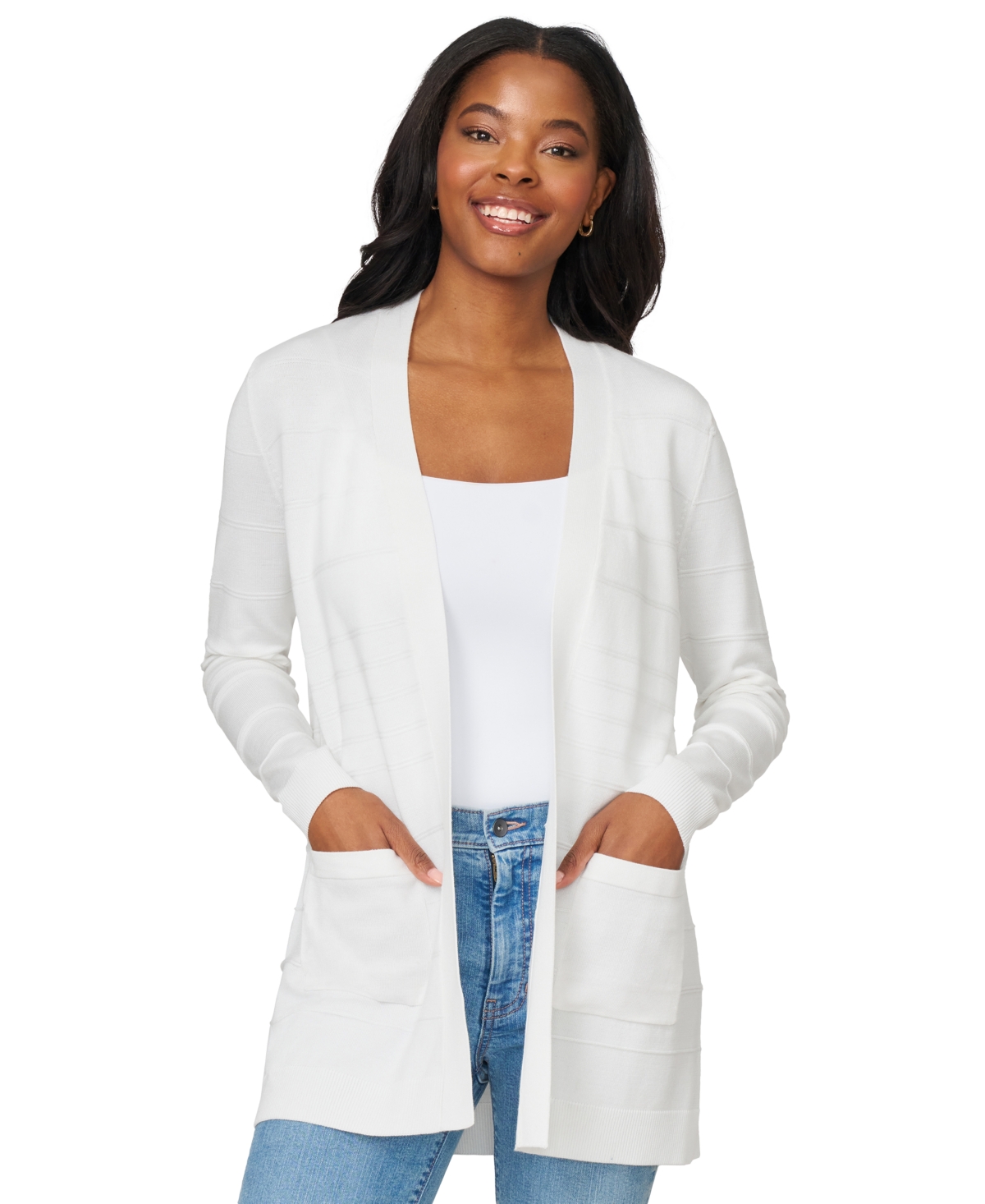 Click here for Melissa Paige Womens Ribbed Open-Front Long Cardig... prices