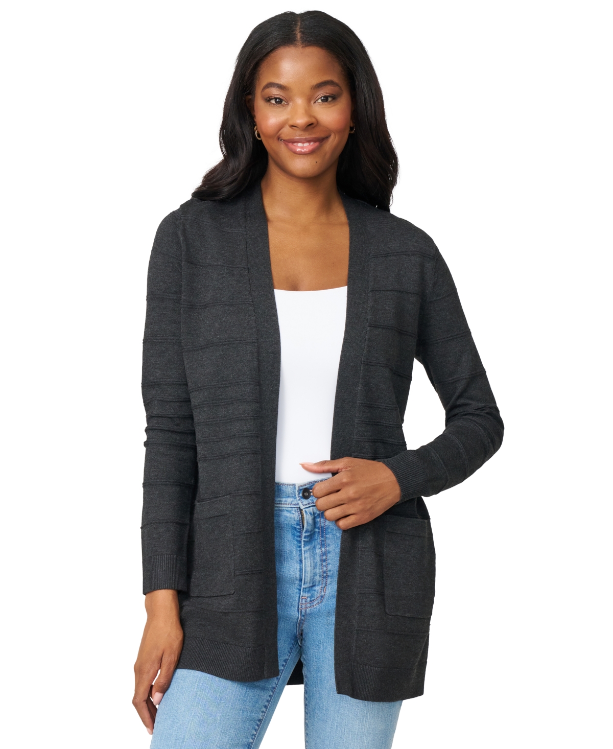 Click here for Melissa Paige Womens Ribbed Open-Front Long Cardig... prices