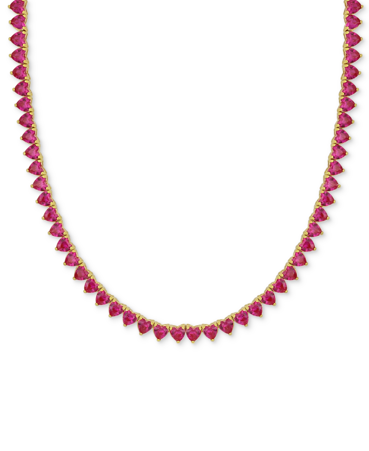 Click here for Lab-Created Gemstone 18 Collar Necklace in 18k Gol... prices