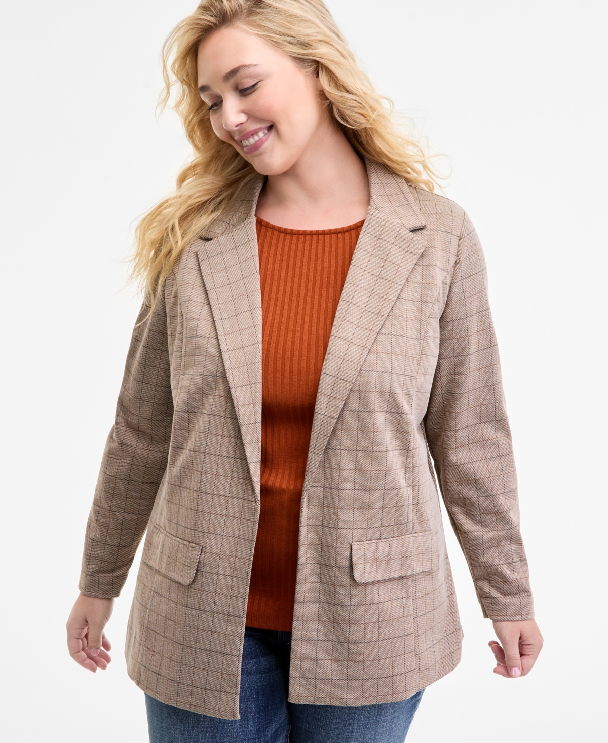 Click here for Liverpool Los Angeles Plus Size Plaid Boyfriend Bl... prices