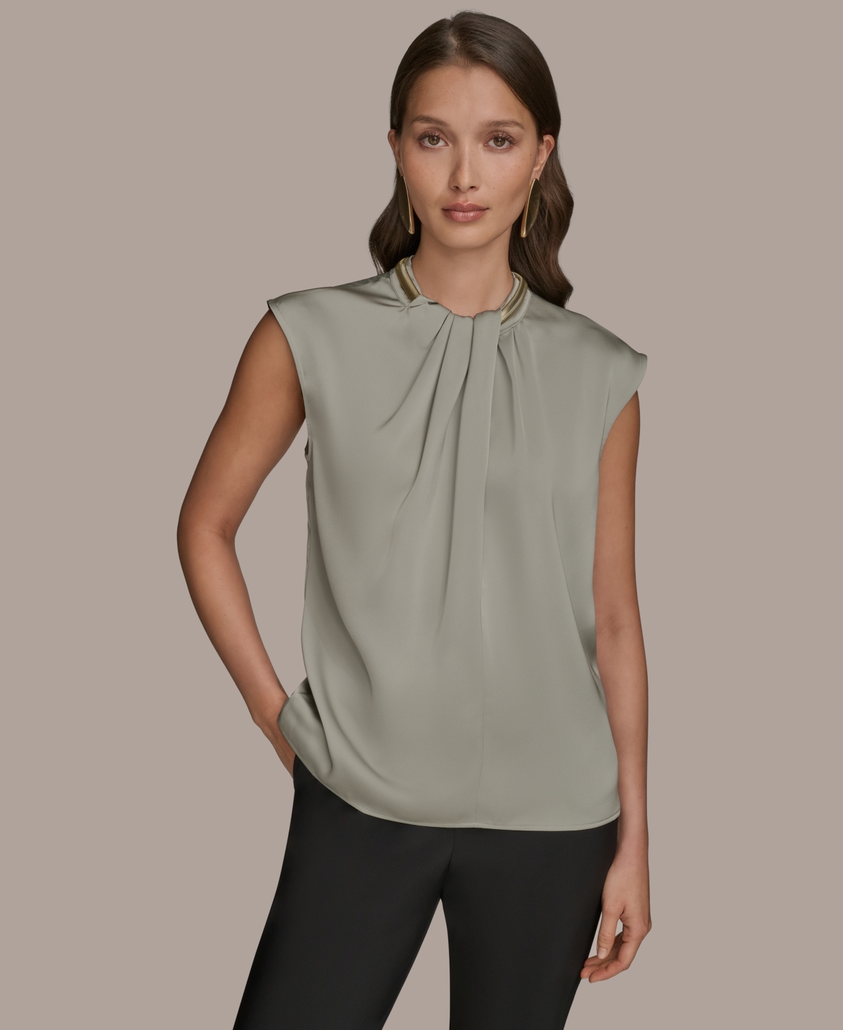 Click here for Donna Karan New York Womens Cap-Sleeve Twist-Neck... prices