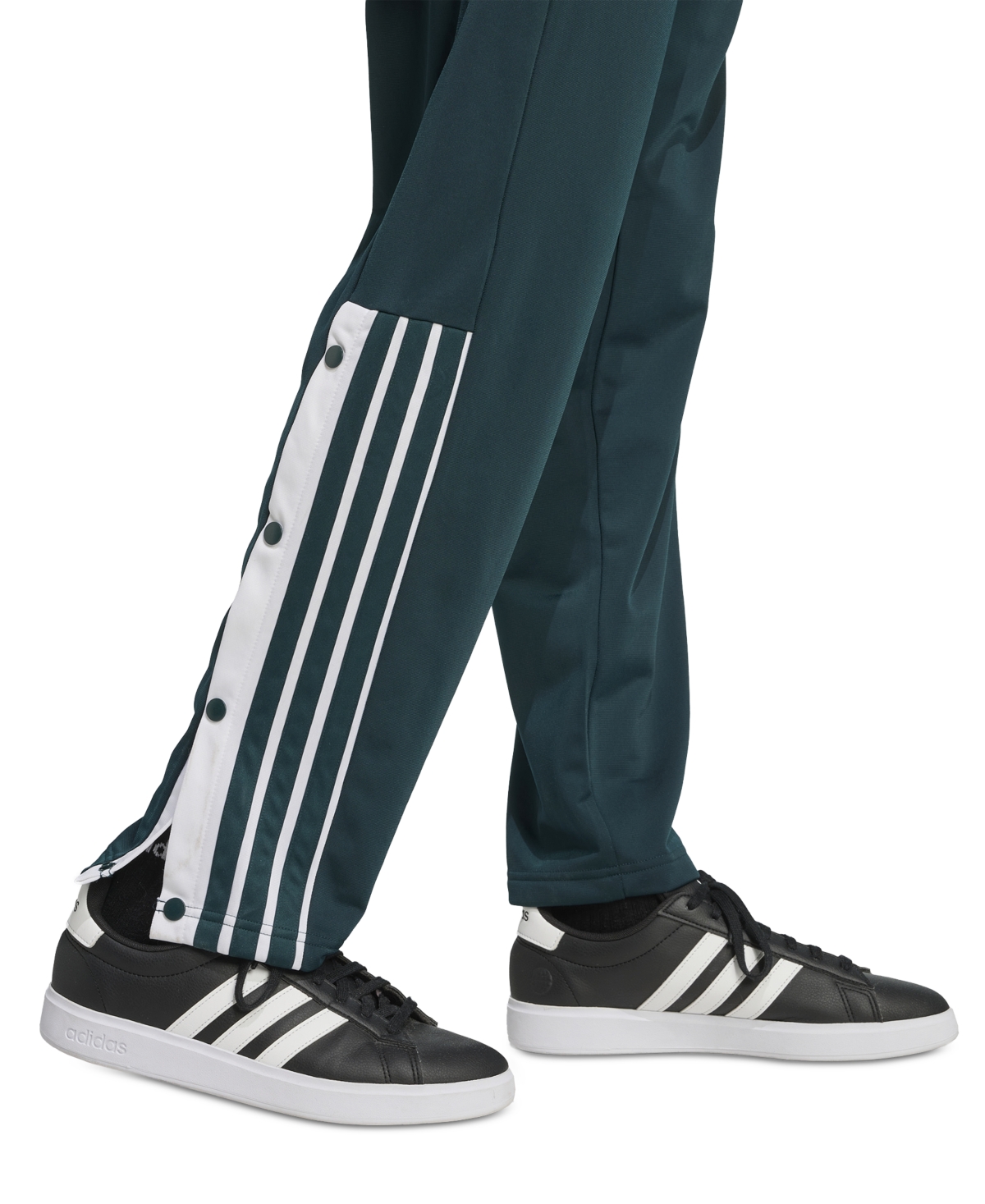 Click here for adidas Mens Stripe Logo Snap Pants - Aurora Ivy/wh... prices