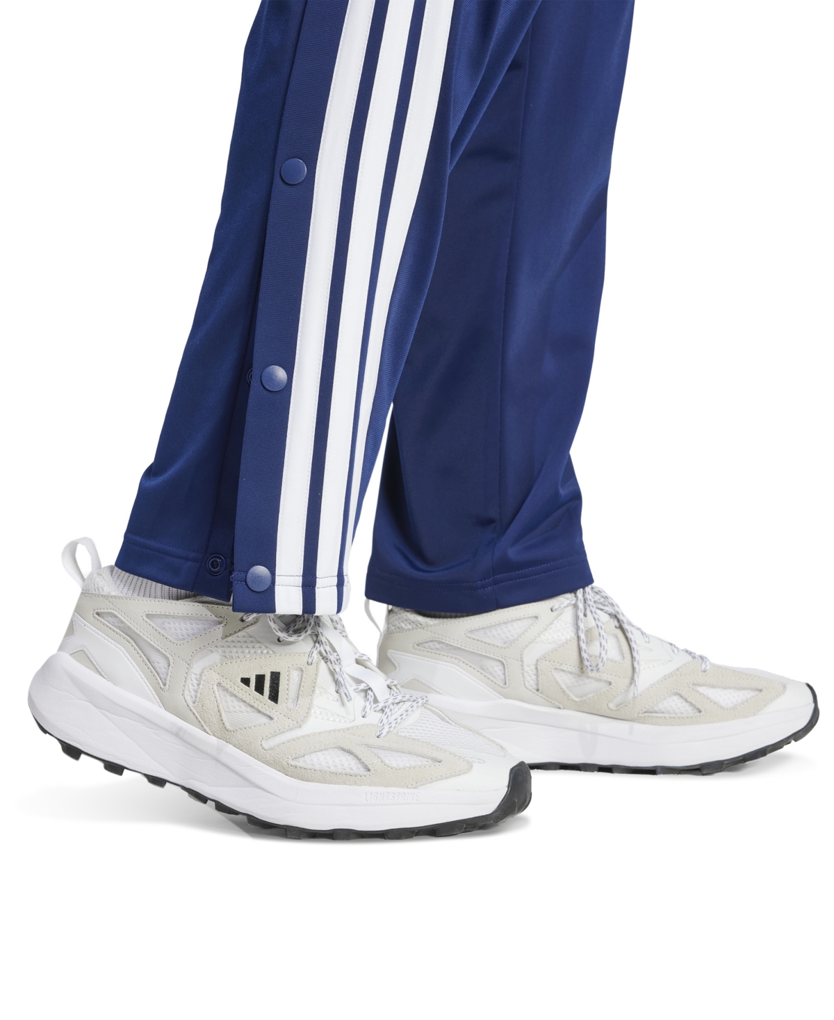 Click here for adidas Mens Stripe Logo Snap Pants - Dark Blue / W... prices