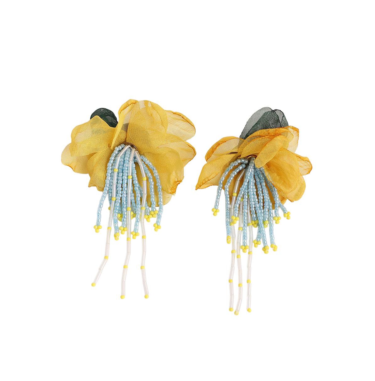 Click here for Sohi Maxi-Floral Drop Earrings - Yellow prices
