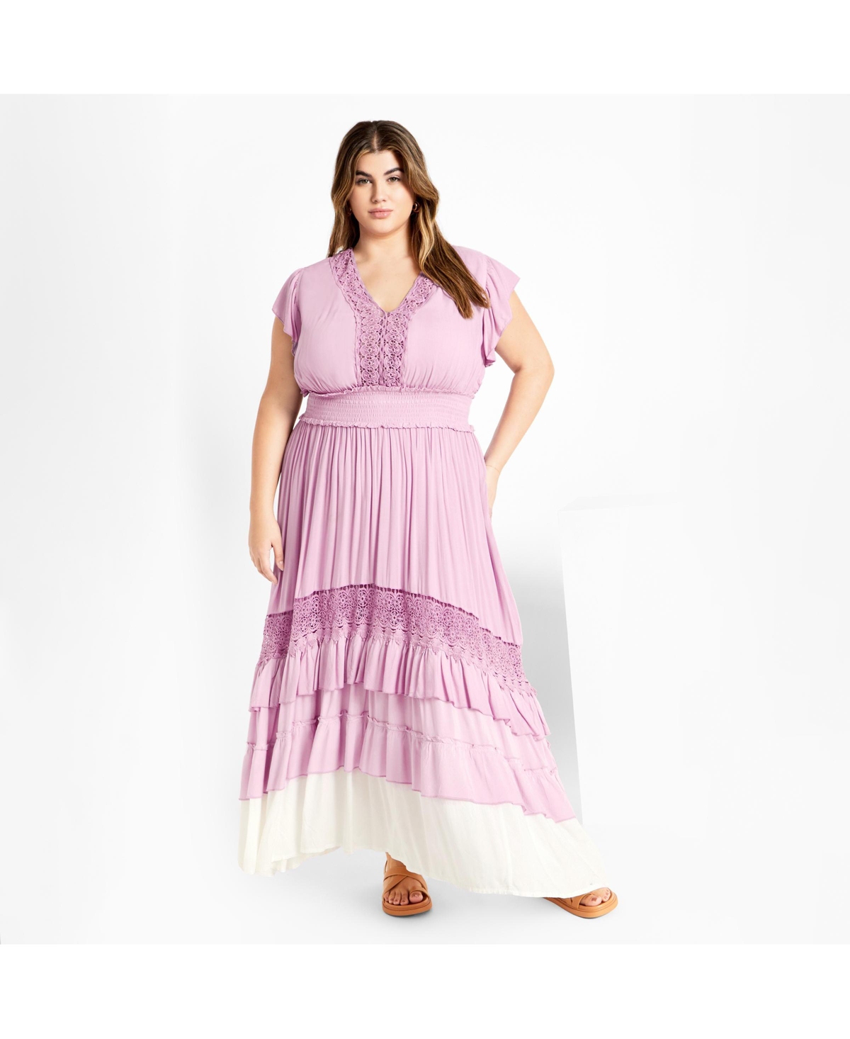 Click here for City Chic Plus Size Destiny Ombre Maxi Dress - Lav... prices