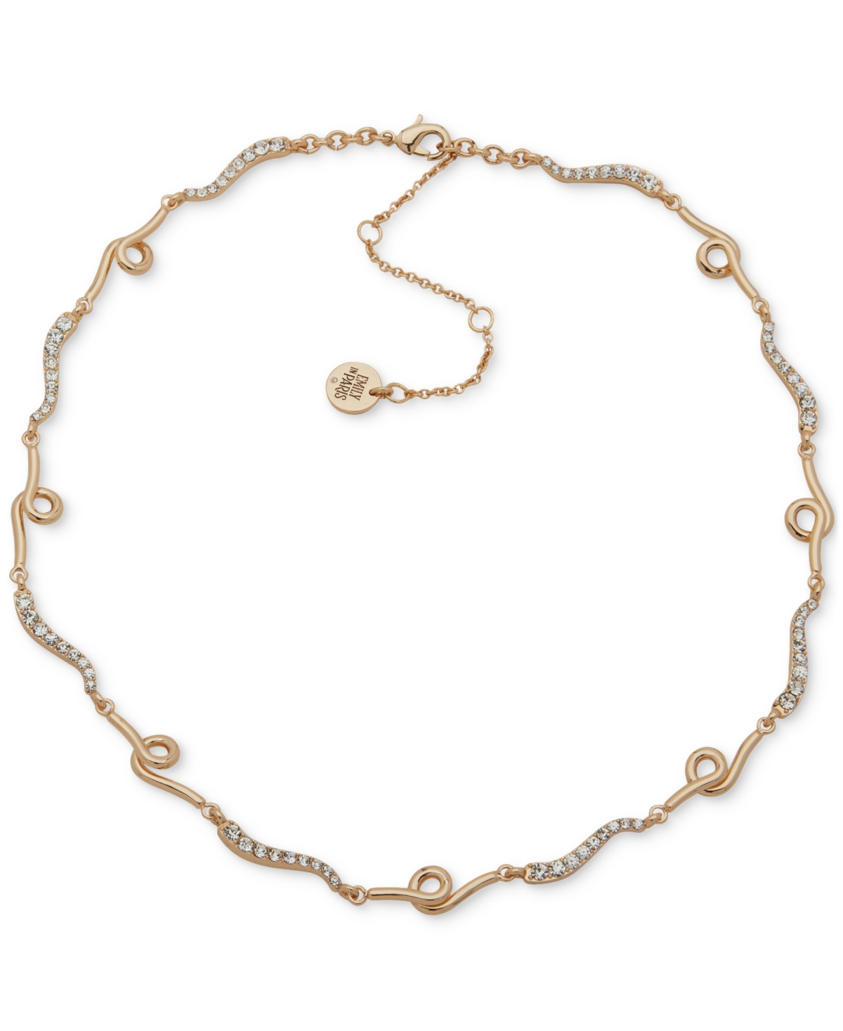 Click here for Emily in Paris Gold-Tone Crystal & Looped Bar Coll... prices