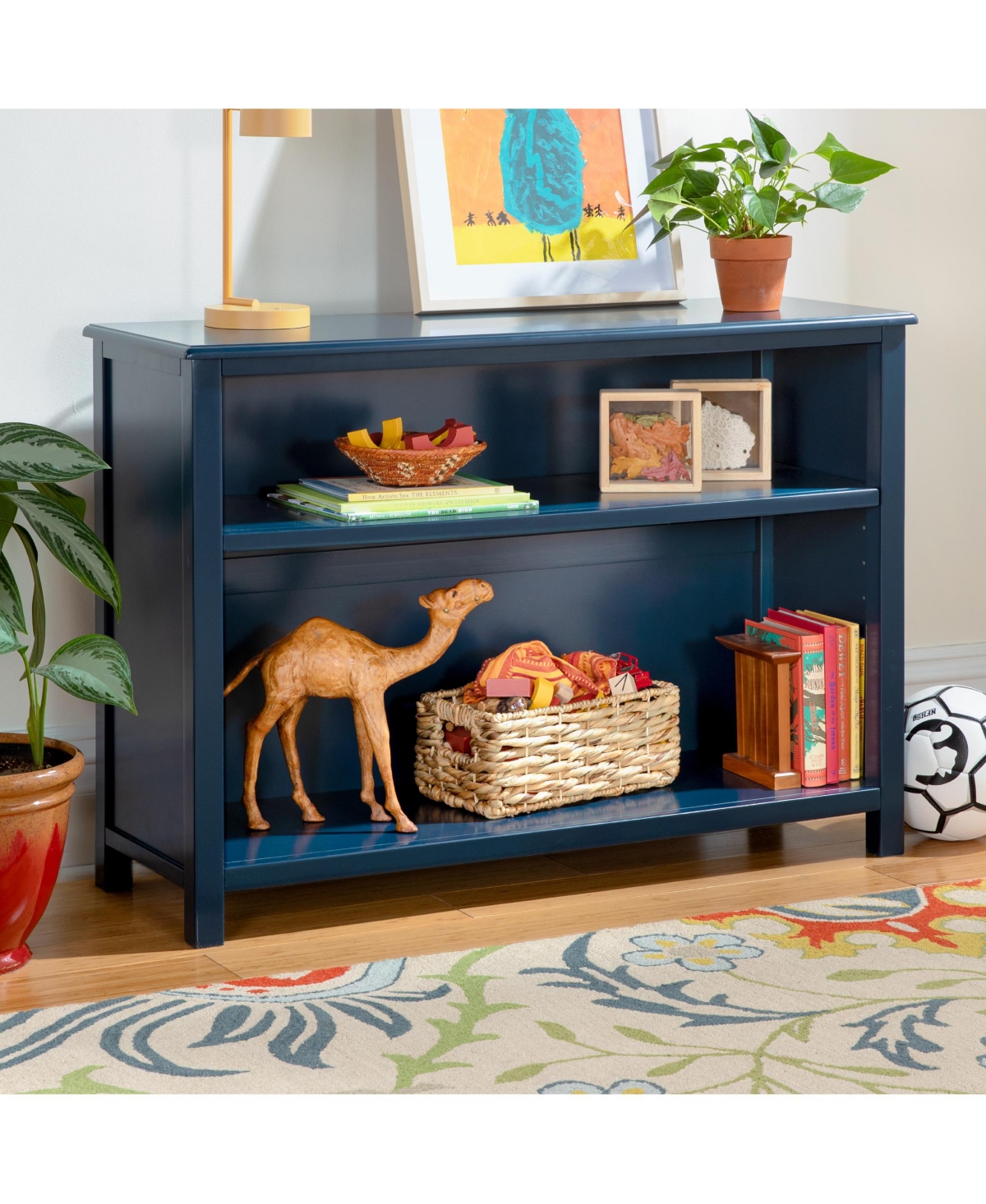 Click here for Guidecraft Taiga 2-Shelf Bookcase - Navy: 30"... prices
