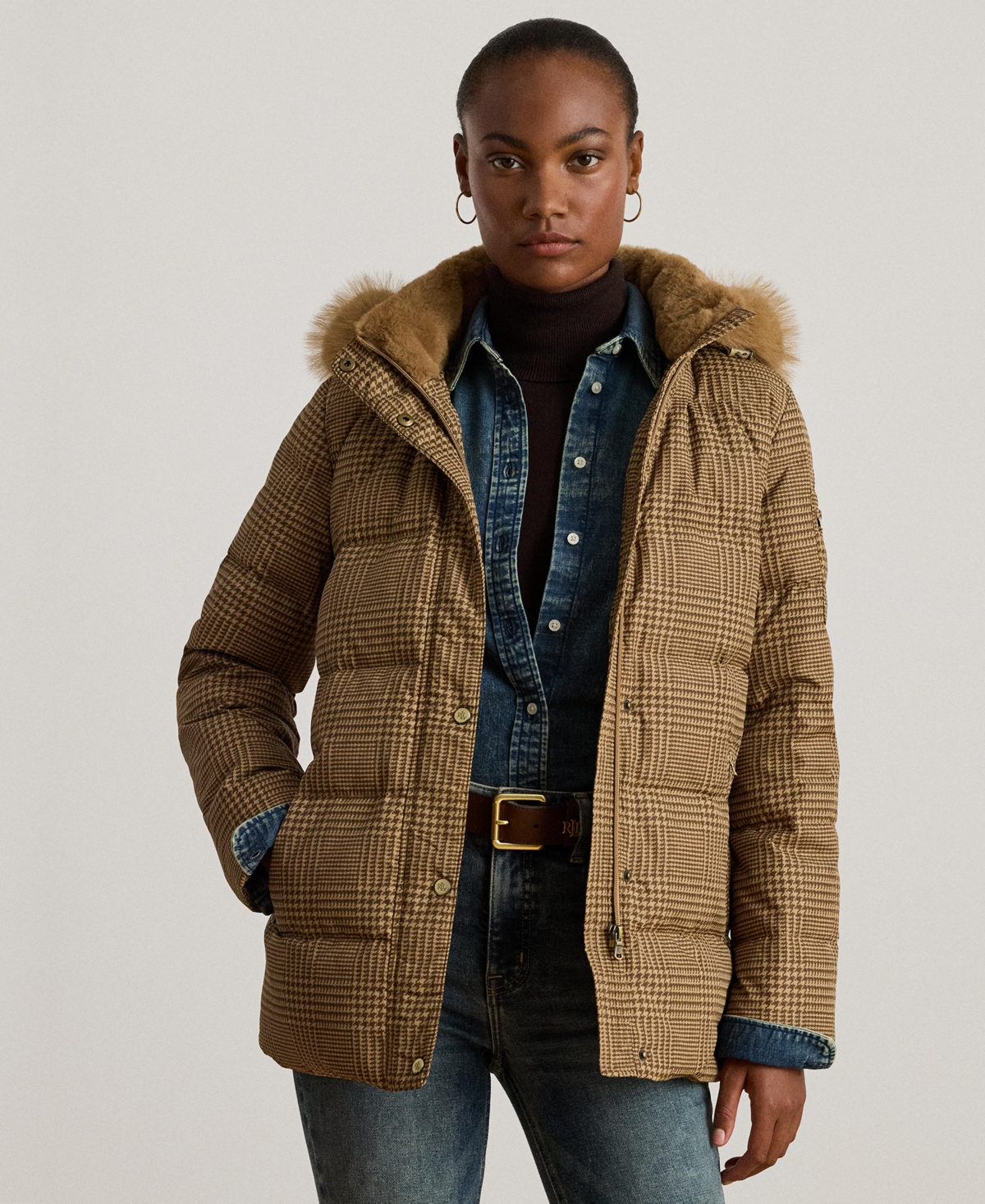 Click here for Lauren Ralph Lauren Womens Hooded Puffer Coat - Ca... prices