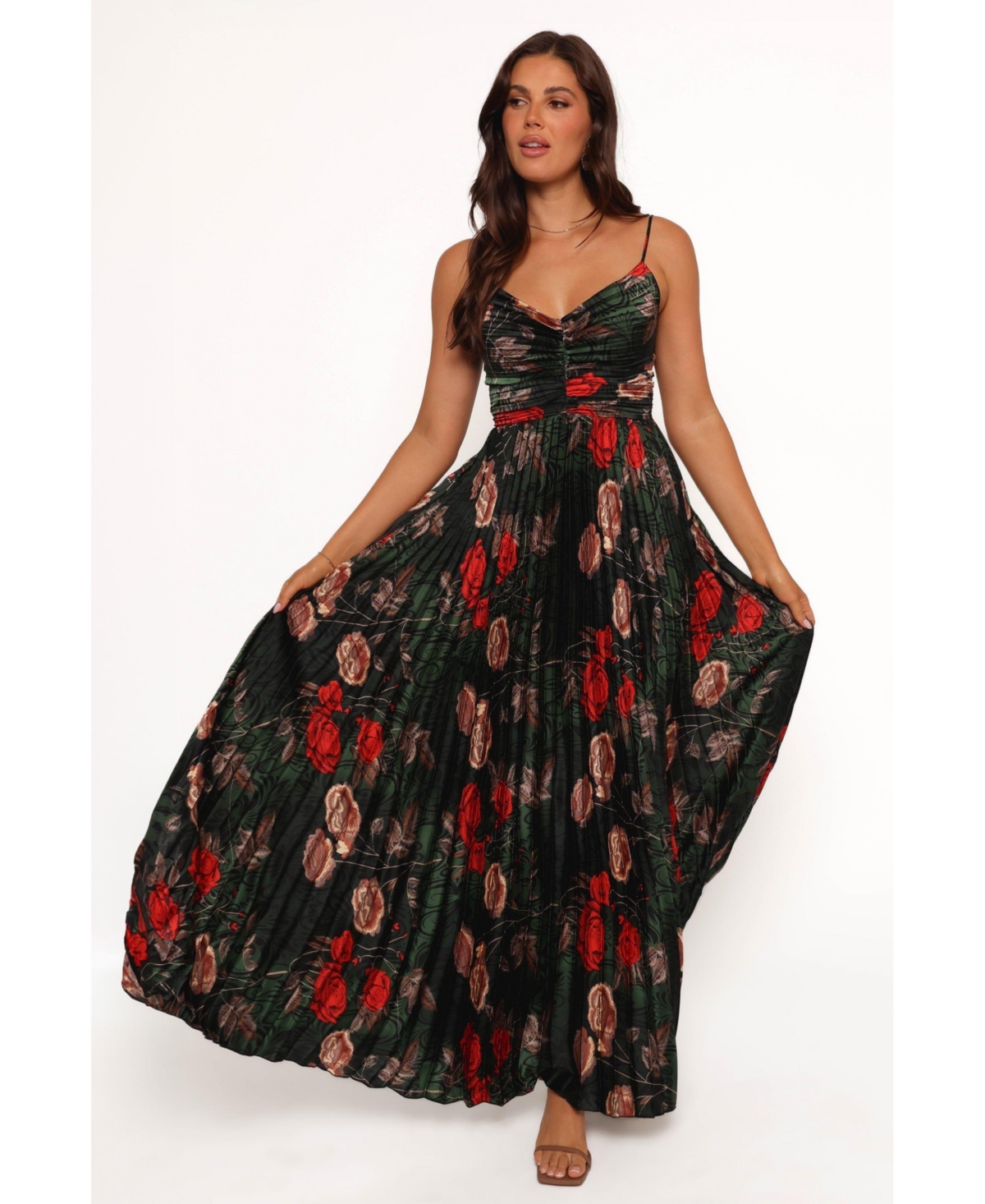 Click here for Petal and Pup Womens Naira Pleated Maxi Dress - Gr... prices
