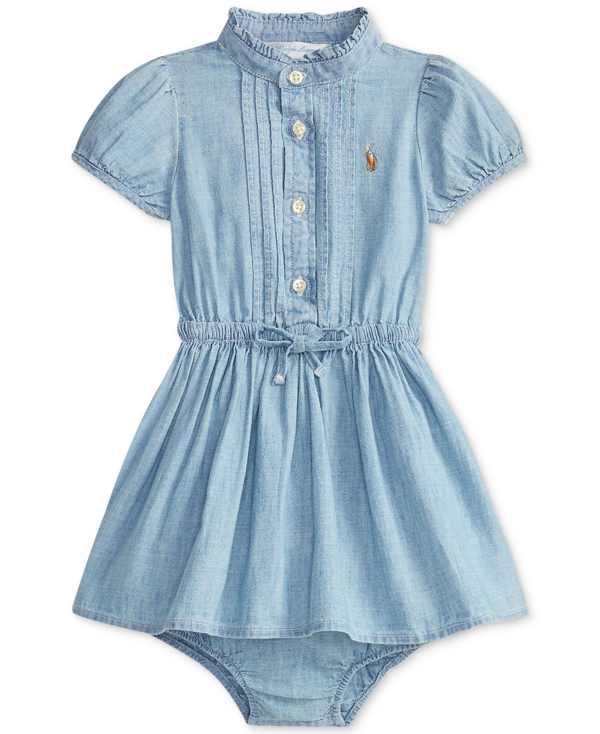 Click here for Polo Ralph Lauren Baby Girls Chambray Dress - Blue prices