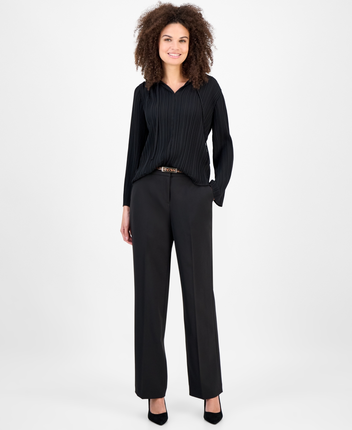 Click here for Anne Klein Womens Wide-Leg Pants - Anne Black prices