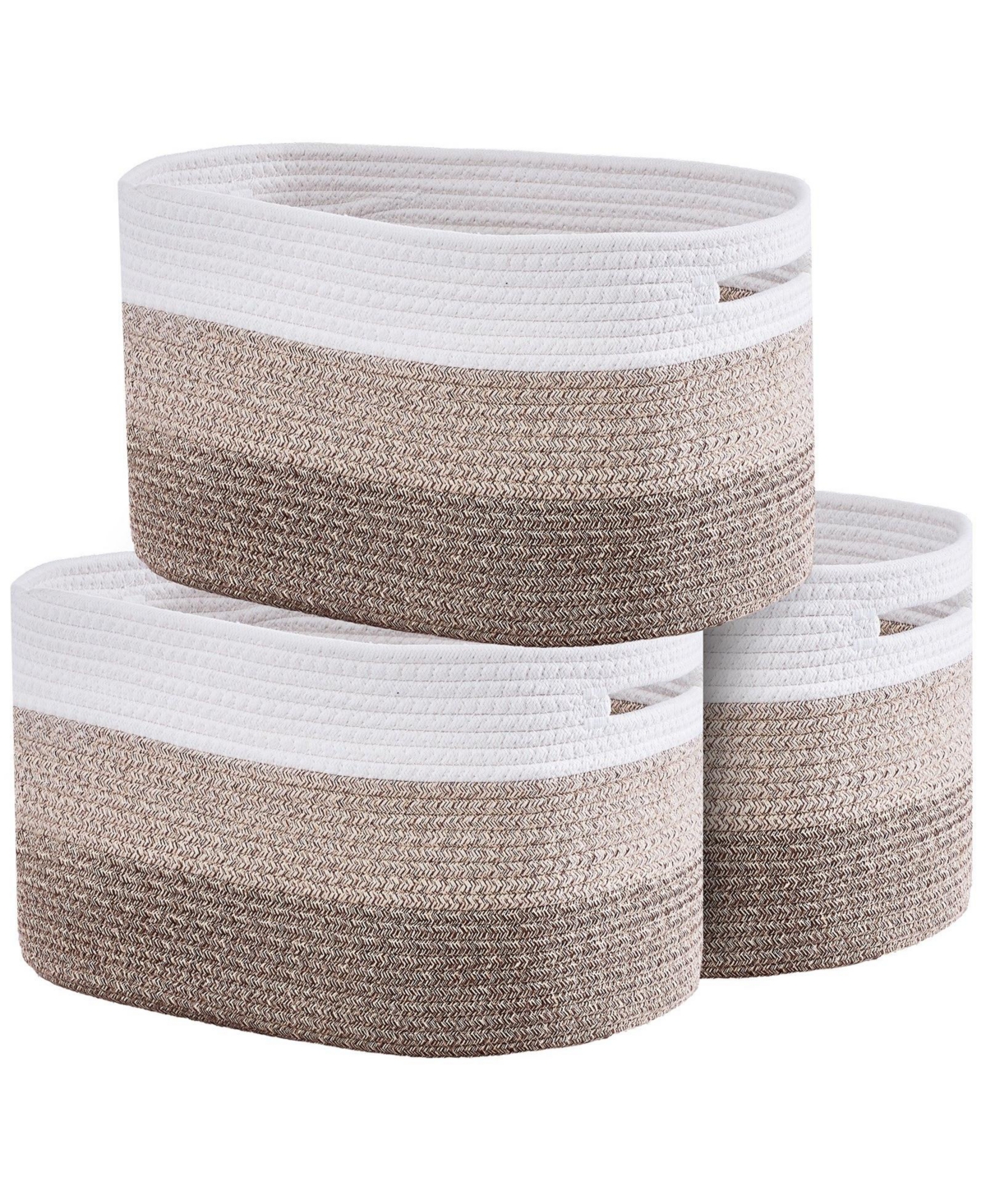 Click here for Slickblue Woven Cotton Rope Baskets 3 Pack for Org... prices