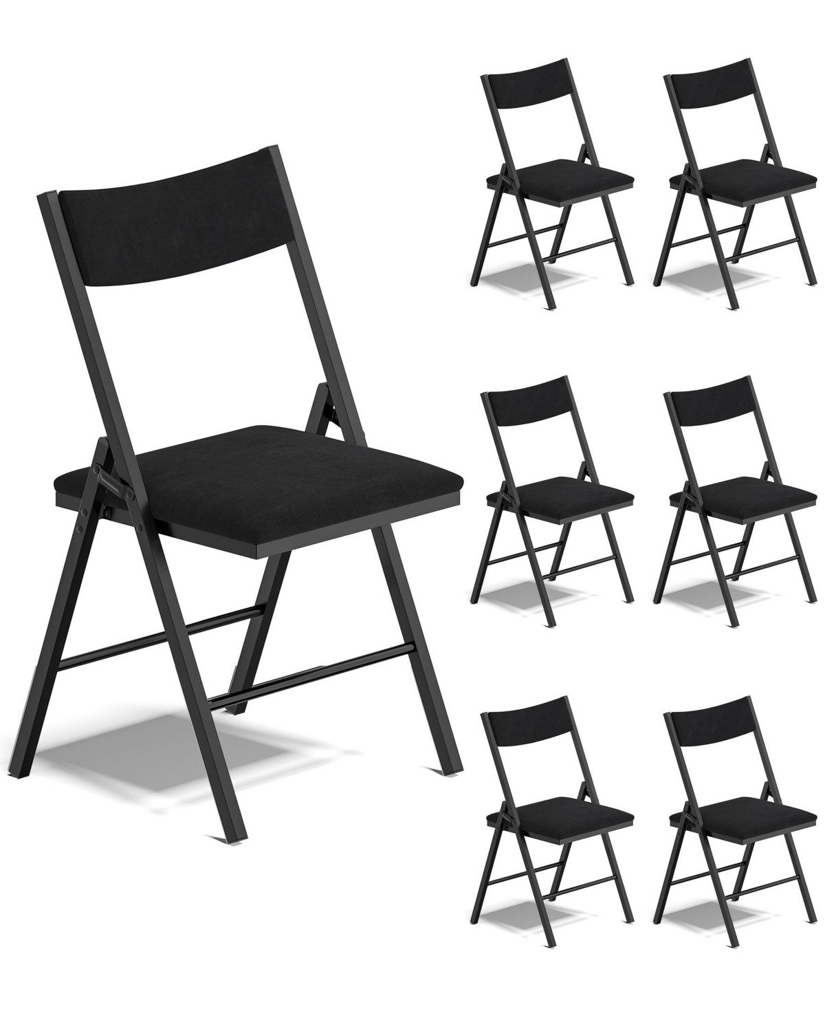Click here for Sugift 6 Pack Velvet Padded Folding Chair Comforta... prices