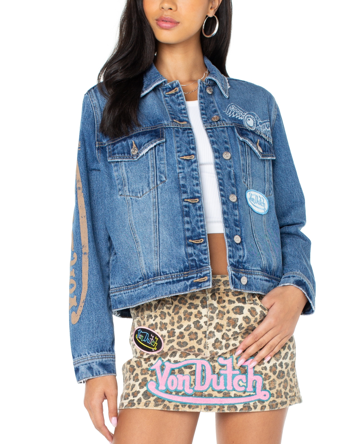 Click here for Von Dutch Womens Cotton Denim Trucker Jacket - Med... prices