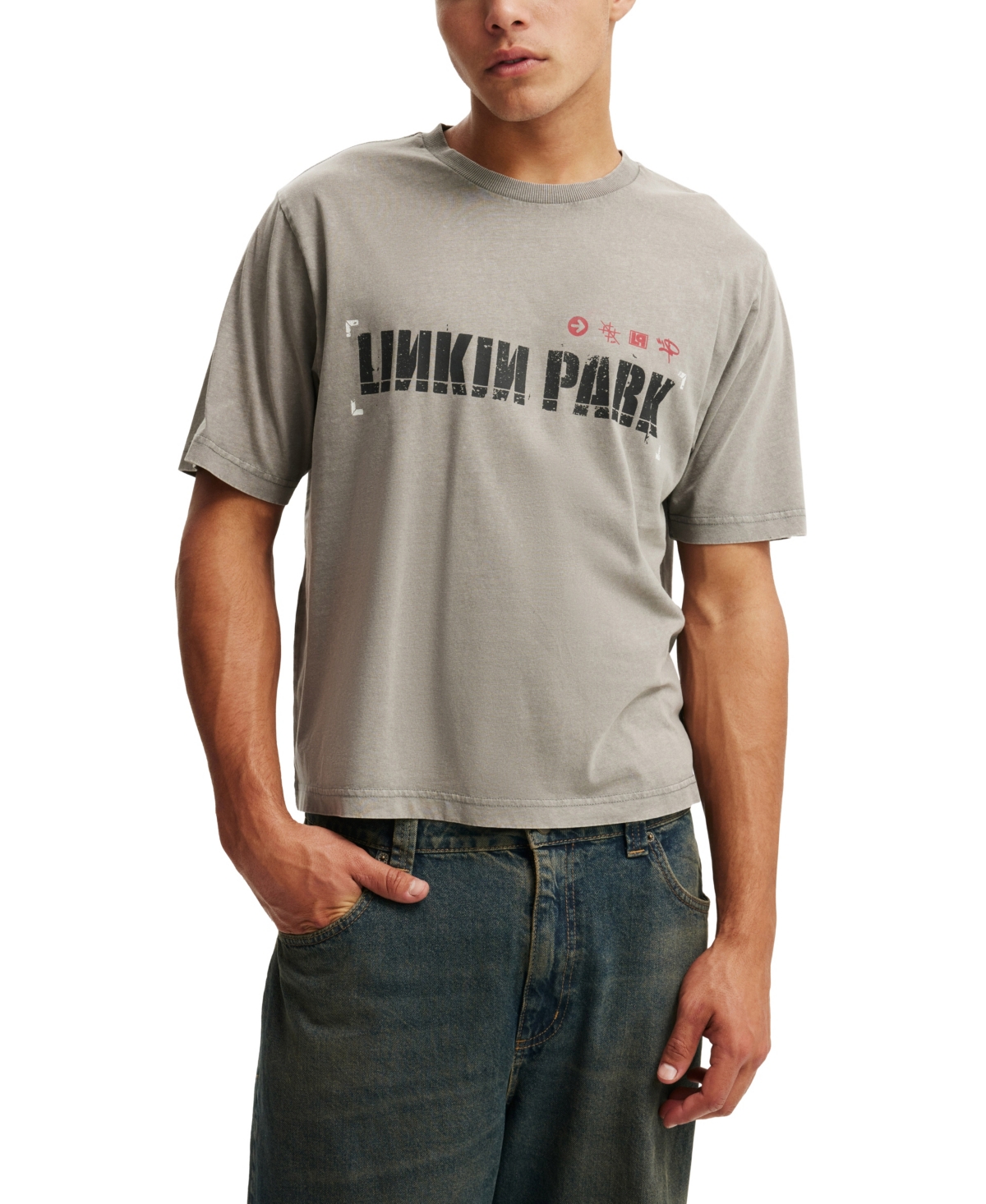 Click here for Cotton On Mens Cropped Fit Music T-Shirt - Slate s... prices