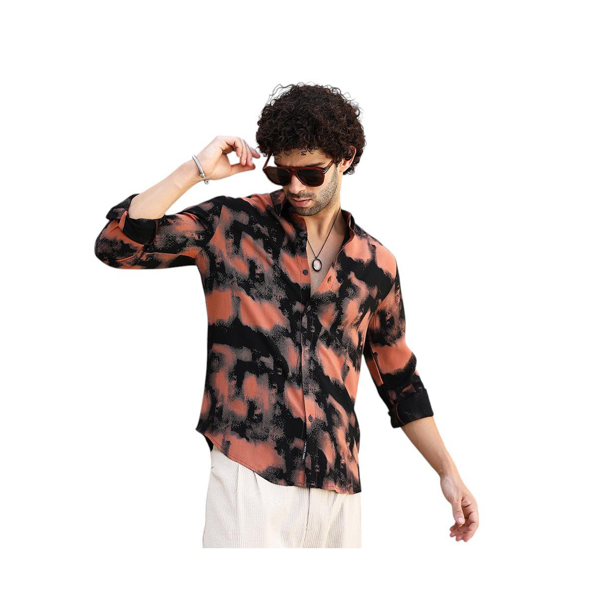 Click here for Campus Sutra Mens Obsidian Black & Sienna Brown Sm... prices
